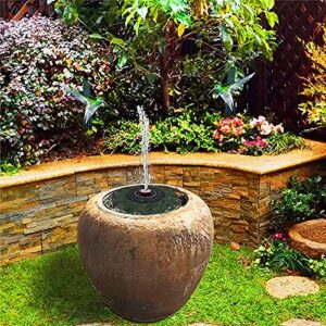 Lotus Leaf Solar Fountain Pump,Free Standing Solar Water Fountain Floating Bird Bath Fountain with 5 Flower Shape Nozzles,Monocrystalline Solar Pond Pump for Outdoor Garden Pool-Lotus 21cm(8.26inch)