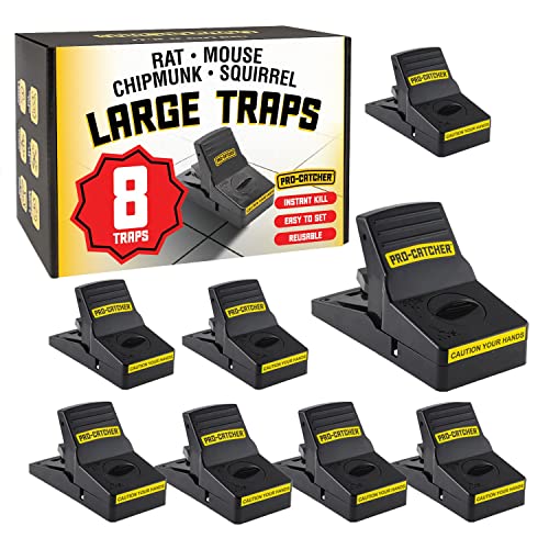 Rat Traps Indoor Set of 8, Rat Trap Large, Reusable Rat Trap Outdoor Rats Traps Indoor for Home Powerful Traps for The House - 8 Pack