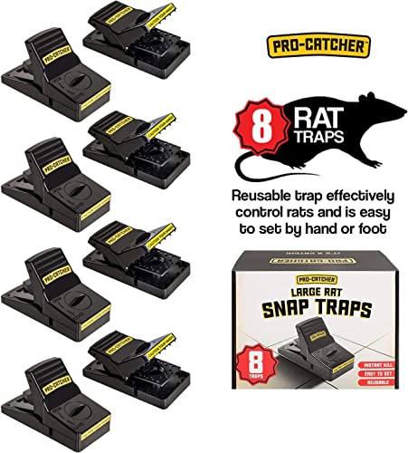 Rat Traps Indoor Set of 8, Rat Trap Large, Reusable Rat Trap Outdoor Rats Traps Indoor for Home Powerful Traps for The House - 8 Pack