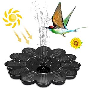 solar fountain for garden outdoor aquarium,floating solar water fountain free standing solar pond pump with 4 nozzles,1.4w solar fountain pump for bird bath,no electricity required-flower 16cm(6.3inch