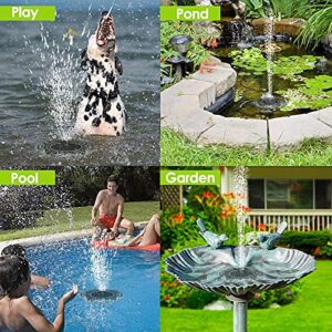 Solar Fountain for Garden Outdoor Aquarium,Floating Solar Water Fountain Free Standing Solar Pond Pump with 4 Nozzles,1.4W Solar Fountain Pump For Bird Bath,No Electricity Required-Flower 16cm(6.3inch