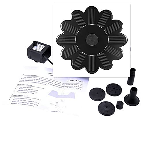 1.4W Solar Fountain Pump For Bird Bath,Floating Solar Water Fountain Free Standing Solar Pond Pump with 4 Nozzles,Solar Fountain for Garden Outdoor Aquarium,No Electricity Required-Flower 16cm(6.3inch