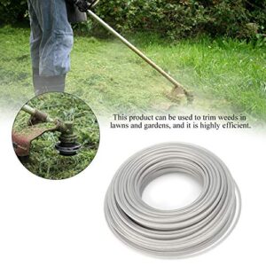 Junluck Lawn Mower Accessories, 60M Steel Wire Brush Cutter Rope, Grass Trimmer Line for Garden Pruning/Agricultural Production/Home Gardening etc, Wear Resistant & Easy to Clean