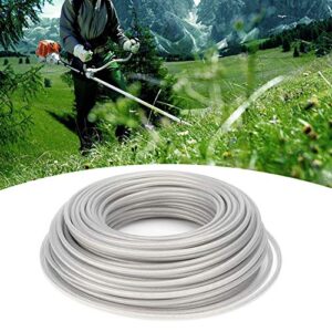 Junluck Lawn Mower Accessories, 60M Steel Wire Brush Cutter Rope, Grass Trimmer Line for Garden Pruning/Agricultural Production/Home Gardening etc, Wear Resistant & Easy to Clean