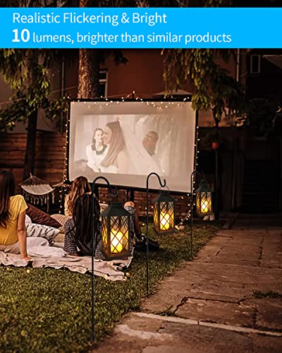 SHYMERY Solar Lantern,Outdoor Garden Hanging Lanterns,Set of 2,14 Inch Waterproof LED Flickering Flameless Candle Mission Lights for Table,Outdoor,Party Decorative