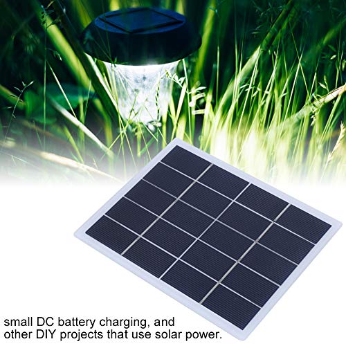 Oreilet Solar Chargers Cell Charger DC Output Charger Solar Battery Solar Panel, 3W 5V Solar Cells, Polycrystalline Silicon DIY for Garden Light Outdoor Light