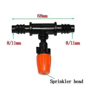 MANHONG Irrigation Dripper 5pcs Atomizing Nozzle Orange T-Shaped Hose Irrigation Nozzle Atomization Nozzle Garden Lawn Sprinkler Irrigation System