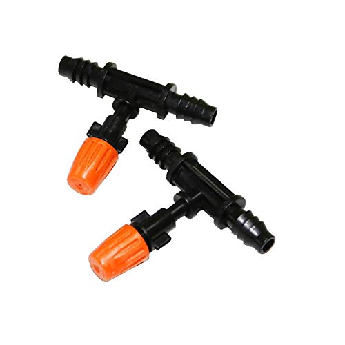 MANHONG Irrigation Dripper 5pcs Atomizing Nozzle Orange T-Shaped Hose Irrigation Nozzle Atomization Nozzle Garden Lawn Sprinkler Irrigation System