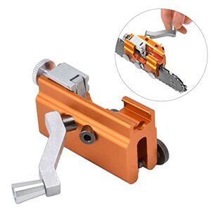 plplaaoo Chainsaw Sharpening Jig, Chainsaw Sharpener Kit, Portable Hand Crank Chain Sharpener, Hand-Crank Fast Chainsaw Sharpener Tool, Saw Blade Sharpener, for Lumberjack Garden Worker(黄色)