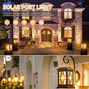 Solar Lantern Outdoor Lights,Big Size Hanging & Plug-in Lawn Path Solar Lights,Waterproof Flickering Flame Solar Lantern Lights，Solar Garden Light in Yard/Fence/Wall