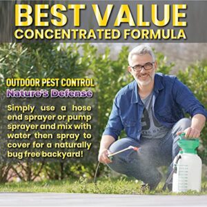 Natural Outdoor Pest Control Spray -Trifecta Nature's Defense: Insect Killer, Mosquito Killer, Spider Killer, Use For Lawns, Patios, Backyard Bug Repellent, Nano-Sized Essential Oils, Safe For People, Planet, Pets (Best Value Concentrate - 32oz)