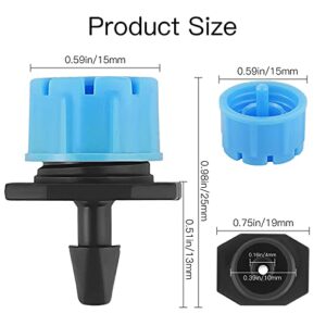 MSDADA 110 Pcs Adjustable Irrigation Drippers Sprinklers Emitter Drip Anti-Clogging Watering System for Flower beds, Gardens, Lawn on 1/4'' Barb (Blue)