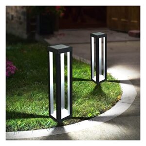 outdoor floor lamp solar powered landscape path lights waterproof stainless steel decorative, 2 pack solar garden lights for patio pathway garden yard (19” h-2 pack)