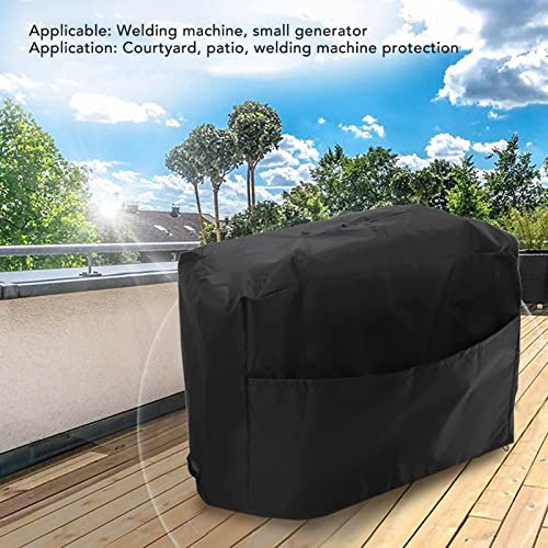 Mumusuki Generator Cover, Waterproof Universal Generator Cover 190T Silver Plated Polyester Taffeta UV Proof Welder Dust Cover for Most Generators for Garden Balcony Black