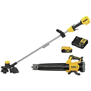 dewalt 20v max string trimmer and leaf blower kit, cordless, battery & charger included (dcko215m1)