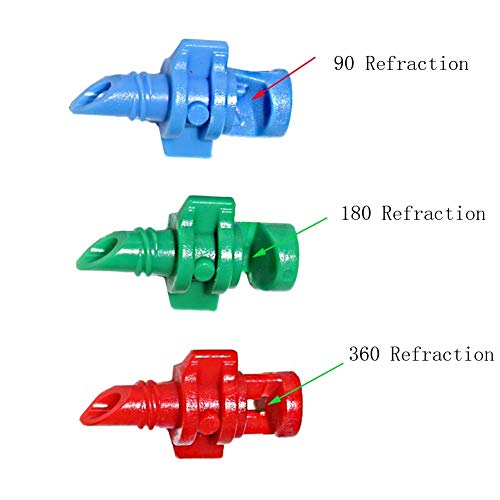 MANHONG Irrigation Dripper 30 Pcs Nozzle Green 180 Degrees/red 360 Degrees. for Cloning Machine Hydroponic Garden Watering Systems Refraction Atomization (Color : 90 Degrees Nozzle)