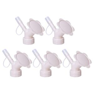 cabilock bonsai tools beverage bottle watering nozzle 5pcs bottle cap sprinkler dual head bottle watering spout bonsai watering can for indoor garden tool (beige) potting bottle watering nozzles