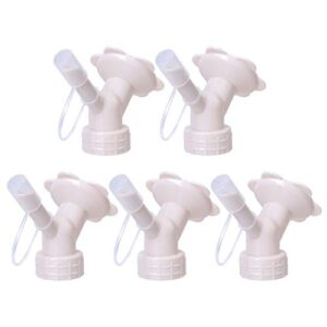 Cabilock Bonsai Tools Beverage Bottle Watering Nozzle 5pcs Bottle Cap Sprinkler Dual Head Bottle Watering Spout Bonsai Watering Can for Indoor Garden Tool (Beige) Potting Bottle Watering Nozzles