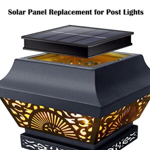 DenicMic Solar Panel Replacement 1 Pack Monocrystalline Silicon Panel Use to Solar Post Lights (Ni-MH AA1200mAh 1.2V Battery Included)