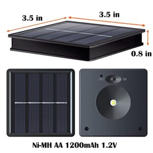 DenicMic Solar Panel Replacement 1 Pack Monocrystalline Silicon Panel Use to Solar Post Lights (Ni-MH AA1200mAh 1.2V Battery Included)