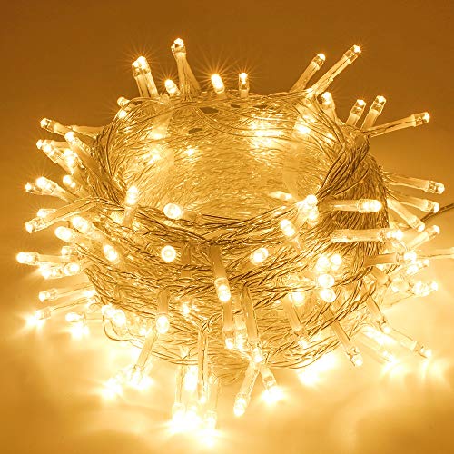 SANJICHA Extra-Long 66FT String Lights Outdoor/Indoor, 200 LED Upgraded Super Bright Christmas Lights, Waterproof 8 Modes Plug in Fairy Lights for Bedroom Party Wedding Garden (Warm White)