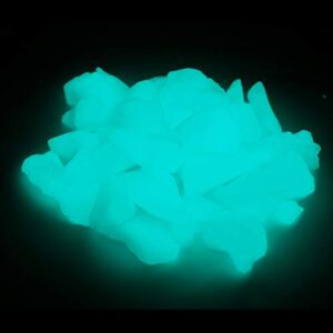 Glow in The Dark Fire Glass Gravel Stones Rocks for Fire Pit Use Fish Tank Aquarium Garden Decoration,2-4cm,680g/1.5lb (Aqua)