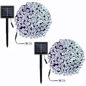 vmanoo solar usb indoor outdoor string christmas lights 72ft 200 led 8 modes patio lighting for outside yard gazebo party wedding tents xmas garden backyard tree decorations balcony decor lights bs2p