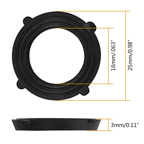 Alamic Garden Hose Washers Rubber Washers Heavy Duty Hose Washers fit All Standard 3/4" Garden Hose Fittings - 50 Pack (Black)