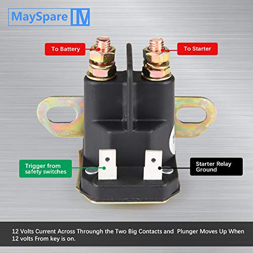 MaySpare Starter Solenoid Compatible With John Deere AM133094, MTD 725-04439 Cub Cadet Lawn Tractor