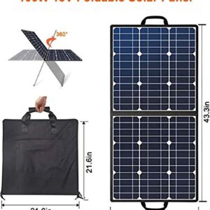 100W 18V Portable Solar Panel 5V USB Flashfish Foldable Solar Cells Battery Charger Folding Outdoor Power Supply Camping Garden (Color 50W) (100w) (50w) (50w)