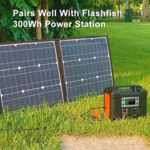 100W 18V Portable Solar Panel 5V USB Flashfish Foldable Solar Cells Battery Charger Folding Outdoor Power Supply Camping Garden (Color 50W) (100w) (50w) (50w)