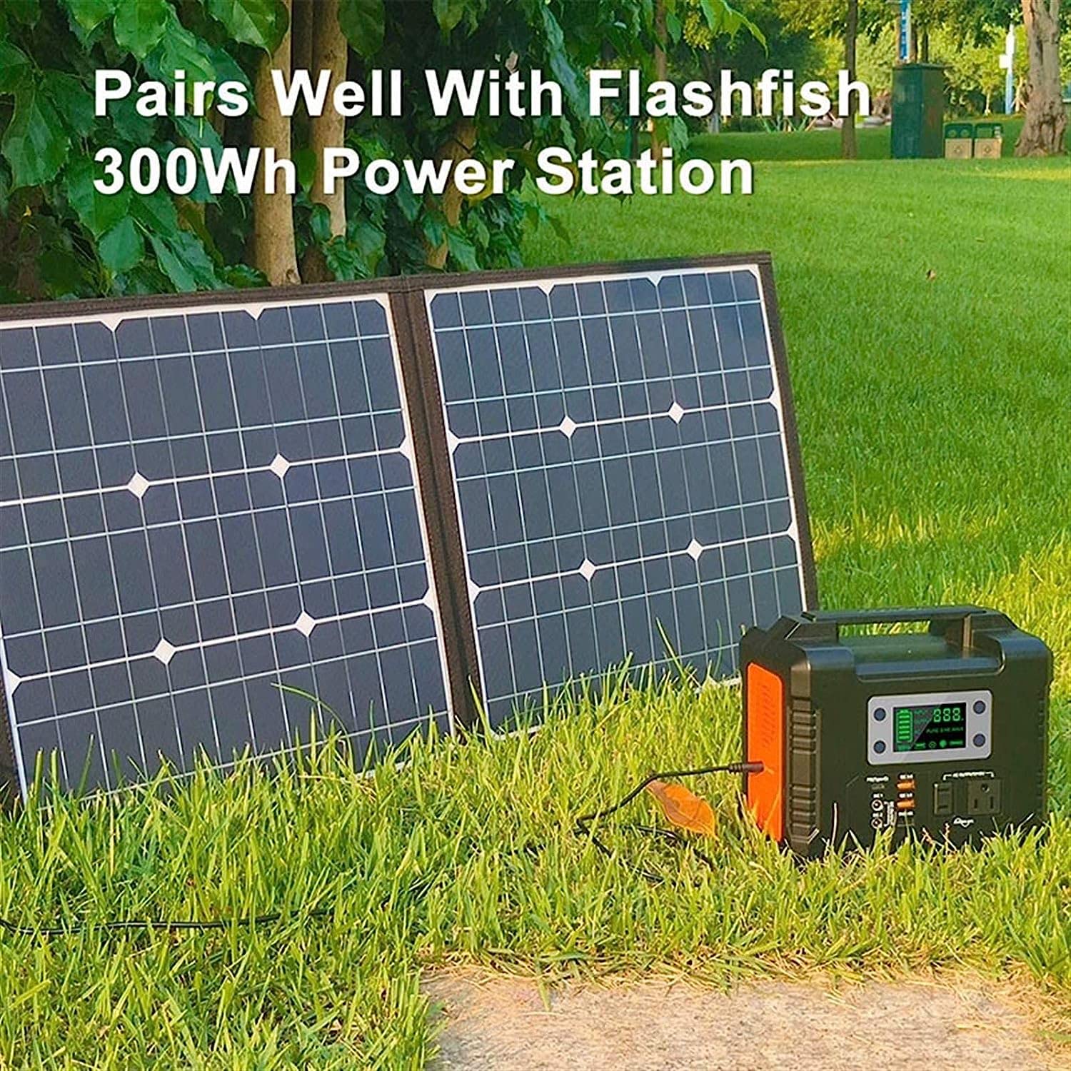 100W 18V Portable Solar Panel 5V USB Flashfish Foldable Solar Cells Battery Charger Folding Outdoor Power Supply Camping Garden (Color 50W) (100w) (50w) (50w)