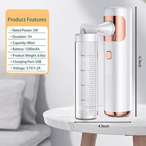 Wireless Disinfectant Fogger Mist Gun, Portable Nano Mist Sprayer, Handheld Electric Sprayer Steam Gun Rechargeable Atomizer Sprayer for Home, Indoor, Office, School, Car, Garden, Outdoor(White)