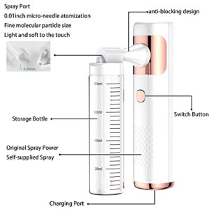 Wireless Disinfectant Fogger Mist Gun, Portable Nano Mist Sprayer, Handheld Electric Sprayer Steam Gun Rechargeable Atomizer Sprayer for Home, Indoor, Office, School, Car, Garden, Outdoor(White)