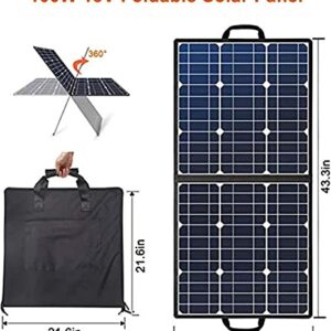 Solar Panels 100W 18V Portable Solar Panel 5V USB Flashfish Foldable Solar Cells Battery Charger Folding Outdoor Power Supply Camping Garden (Color 50W) (100W) (50W) (100w) (50w)