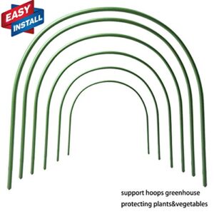 Support Hoop Greenhouse Frame Garden Hoops-6Pack, 4Ft Long Plant Support Hoops Rust-Free Grow Tunnel, Plastic Coated Tunnel Hoop Support Hoops for Garden Stakes Fabric