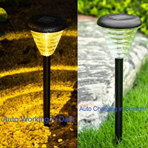 Solar Path Lights,4 Pack Garden Solar Landscape Lights Outdoor Color Changing LED Stake Lights, IP65 Waterproof Solar Power Lawn Light, LED Solar Yard Lights for Outdoor Patio, Walkway, Driveway