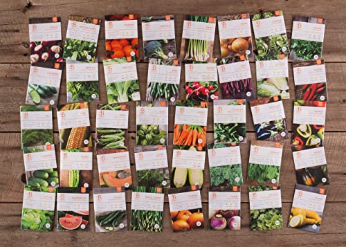 Bentley Seed Co. Set of 40 Vegetable Seeds for Planting - Gardening Seeds to Grow in a Garden or Indoors - Get your own Seeds for Planting Vegetables - Herb Seeds - Garden Seeds Vegetable Variety Pack