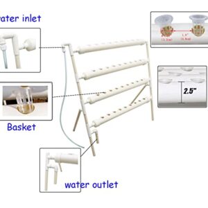 INTBUYING Hydroponic36Holes Plant Site Grow Kit Hydroponics Growing System Garden System Vegetable Ladder Style-4 Pipes 4 Layer （Outer Set Hose）