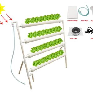 INTBUYING Hydroponic36Holes Plant Site Grow Kit Hydroponics Growing System Garden System Vegetable Ladder Style-4 Pipes 4 Layer （Outer Set Hose）