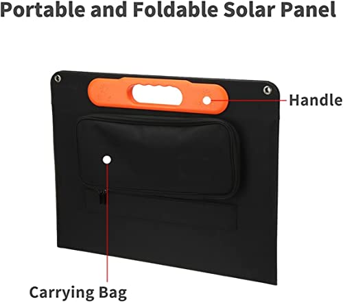 Solar Bag Foldable Mobile Solar Panel Watt Solar Charge Controller Solar Charger with 2 X USB Port 50W Outdoor Solar Generator for Camping and Garden, Easy to Carry