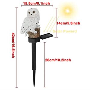 LED Garden Lights - Solar Night Lights Owl Shape Solar-Powered Lawn Lamp - Waterproof, Energy Saving (Warm White)