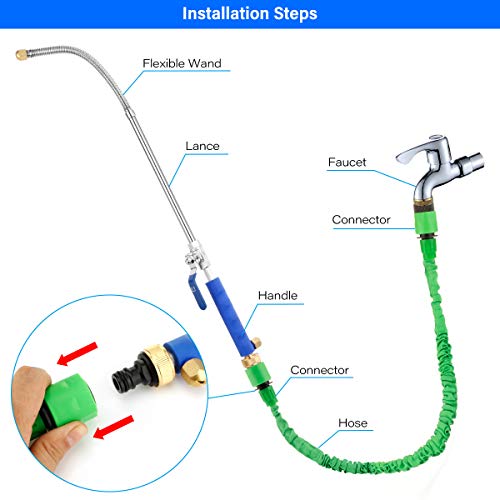 Hydro Jet High Pressure Power Washer Gun, Pressure Power Hose Nozzle Washer Wand Nozzle Glass Window Cleaning Sprayer for Car Home Garden Washing, Wash Mitt and Soap Dispenser