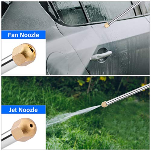 Hydro Jet High Pressure Power Washer Gun, Pressure Power Hose Nozzle Washer Wand Nozzle Glass Window Cleaning Sprayer for Car Home Garden Washing, Wash Mitt and Soap Dispenser