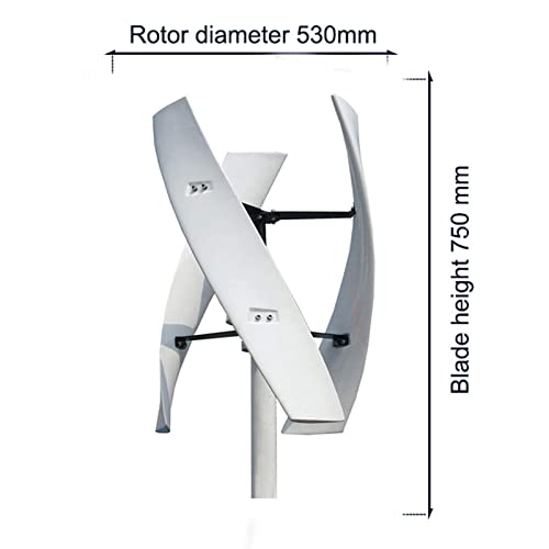 AISINILALAO 5000W Vertical Axis Wind Turbine Generator Set, Household 12V 24V 48V 220V No Noise Wind Generator Kit with Controller for Courtyard Garden Lighting(White),12v