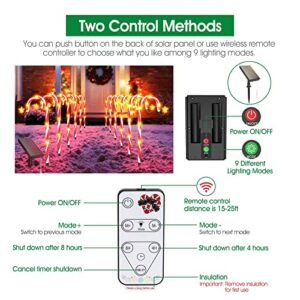 BUCASA 12 Pack Christmas Decorations Outdoor Solar Candy Cane Lights, Upgraded Waterproof Solar Pathway Markers Yard Lights with Star & Remote Control, 9 Modes Xmas Decorations for Garden Yard Decor