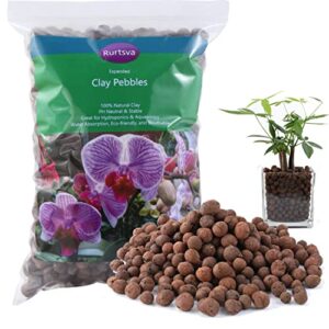 natural organic clay pebbles, 5lbs 8mm-18mm expanded leca balls plant garden soil, grow media for hydroponics, decoration, aquaponics, gardening essentials