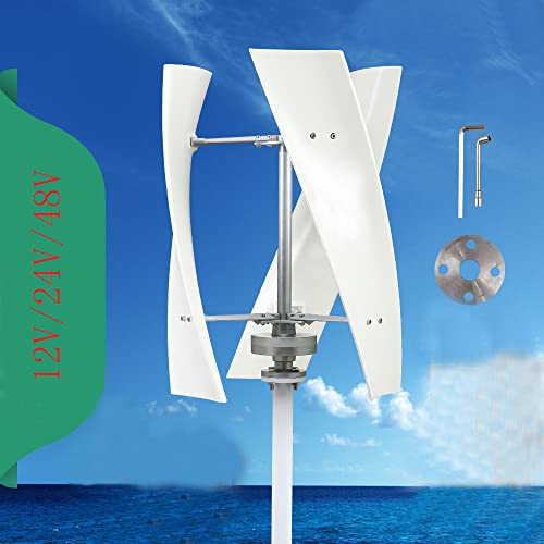 AISINILALAO 10000W No Noise Vertical Wind Turbine,Efficient 12V 24V 48V 220V Vertical Wind Turbine for Outdoor Gardens(with Controller,White),12v