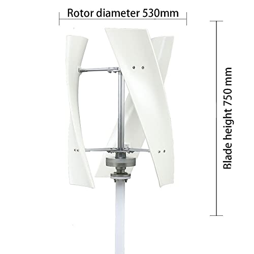 AISINILALAO 10000W No Noise Vertical Wind Turbine,Efficient 12V 24V 48V 220V Vertical Wind Turbine for Outdoor Gardens(with Controller,White),12v