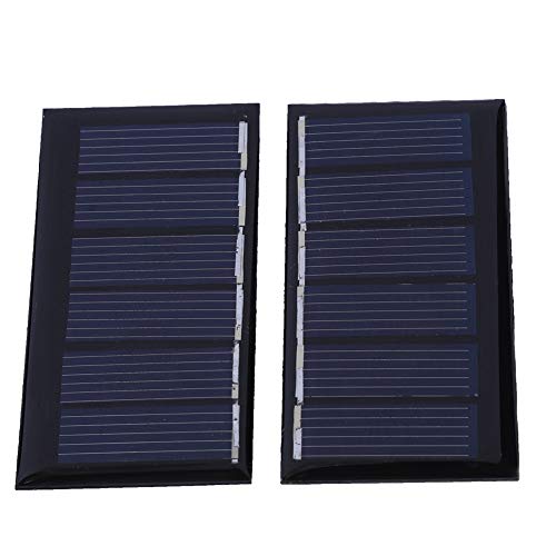 2pcs Solar Panel, 3V 80MA 20.5% High Conversion Efficiency Polycrystalline Silicon Solar Panel for Garden Lighting Emergency Lights Advertising Lights